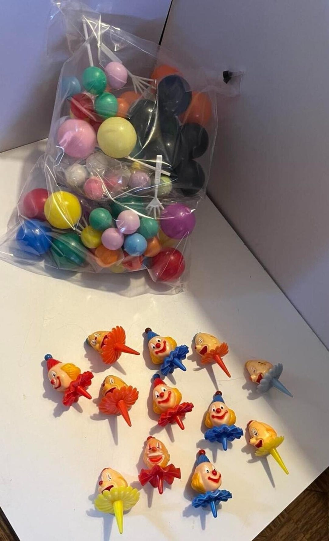 1970s 80s Wilton Clown & Balloon Plastic Party Cake Toppers Decoration ...