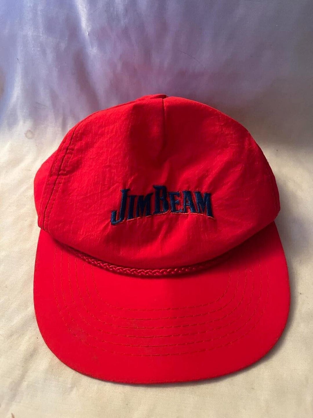 Vintage 80s Jim Beam Trucker Hat Rope Red Snap Back - Etsy