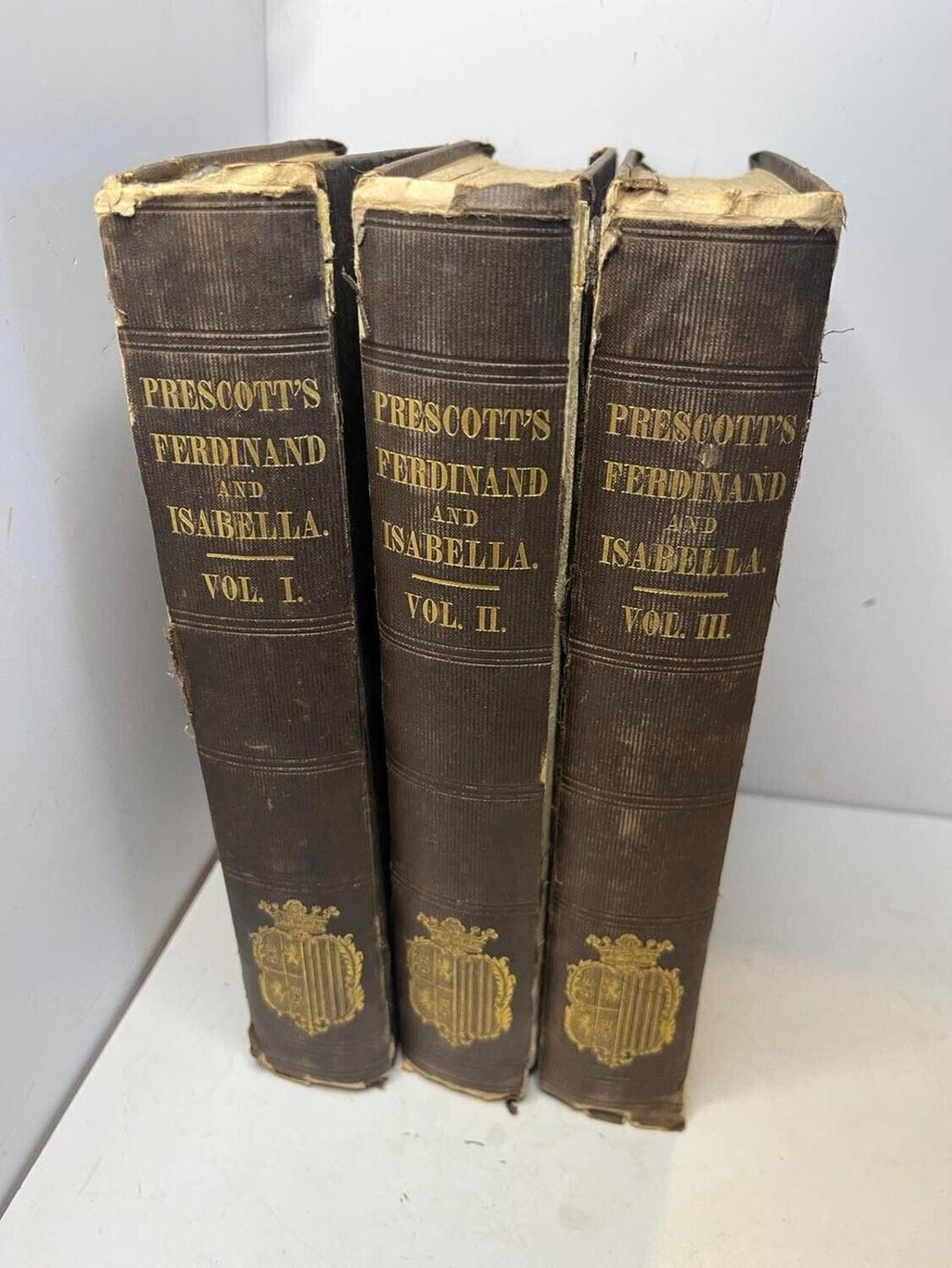 History of the Reign of Ferdinand and Isabella by Prescott 3 Vol. 1840 ...