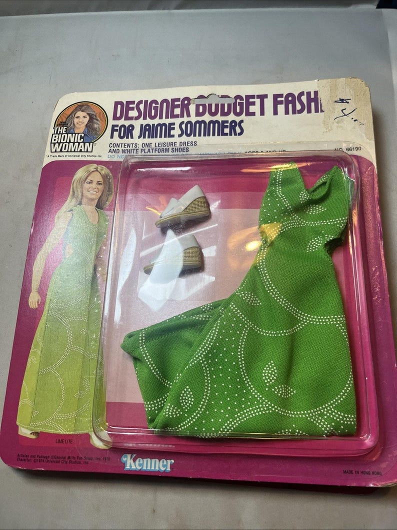Vintage BIONIC WOMAN Designer Budget Fashions Lime Lite - New / Sealed ...