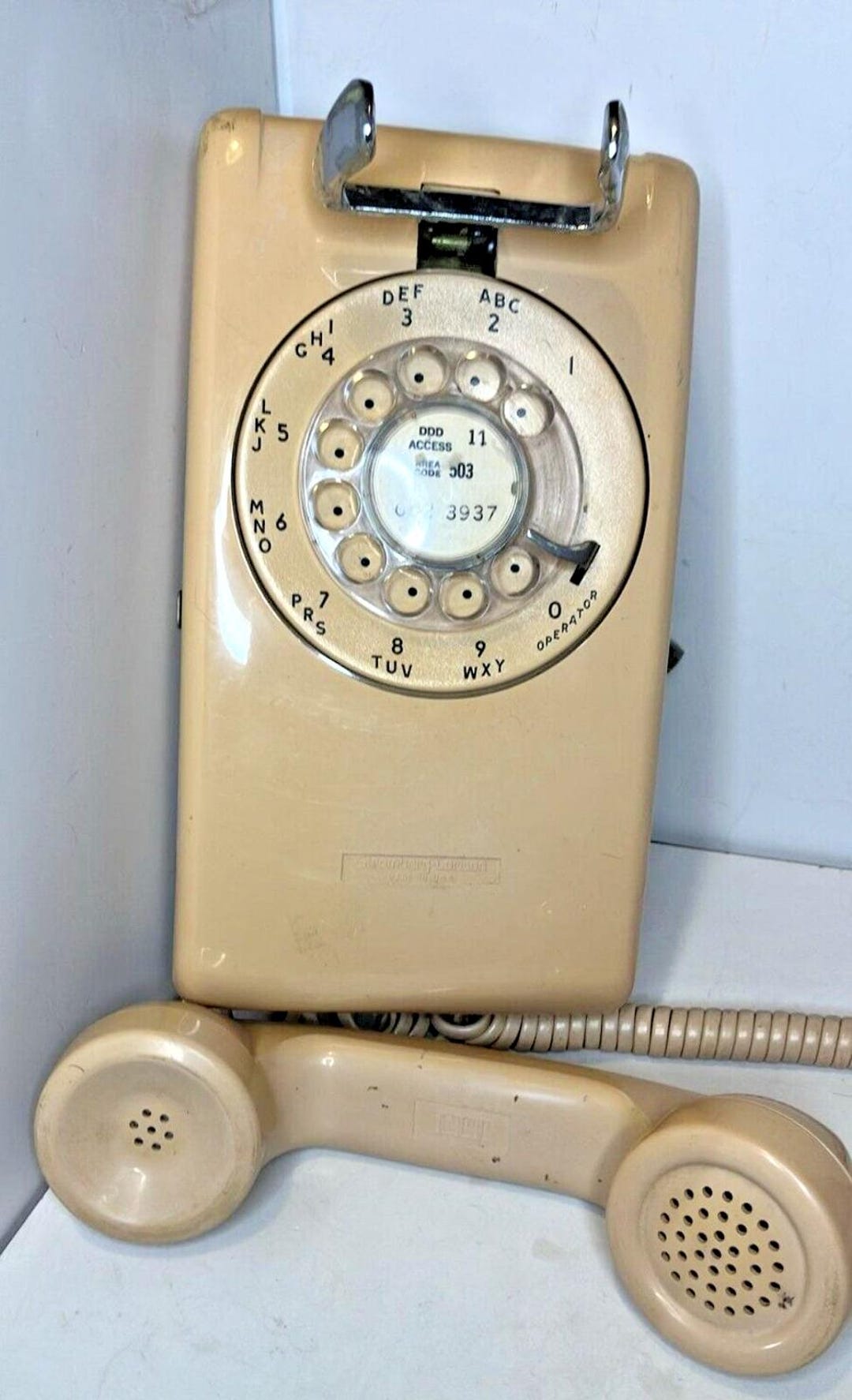 Vintage Hanging Rotary Dial Wall Mount Phone Tan Prop Retro Untested - Etsy
