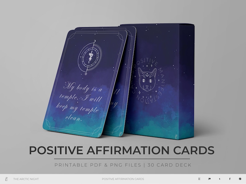 Positive Manifestation Card Deck, Digital Tarot Deck, Affirmation Cards ...