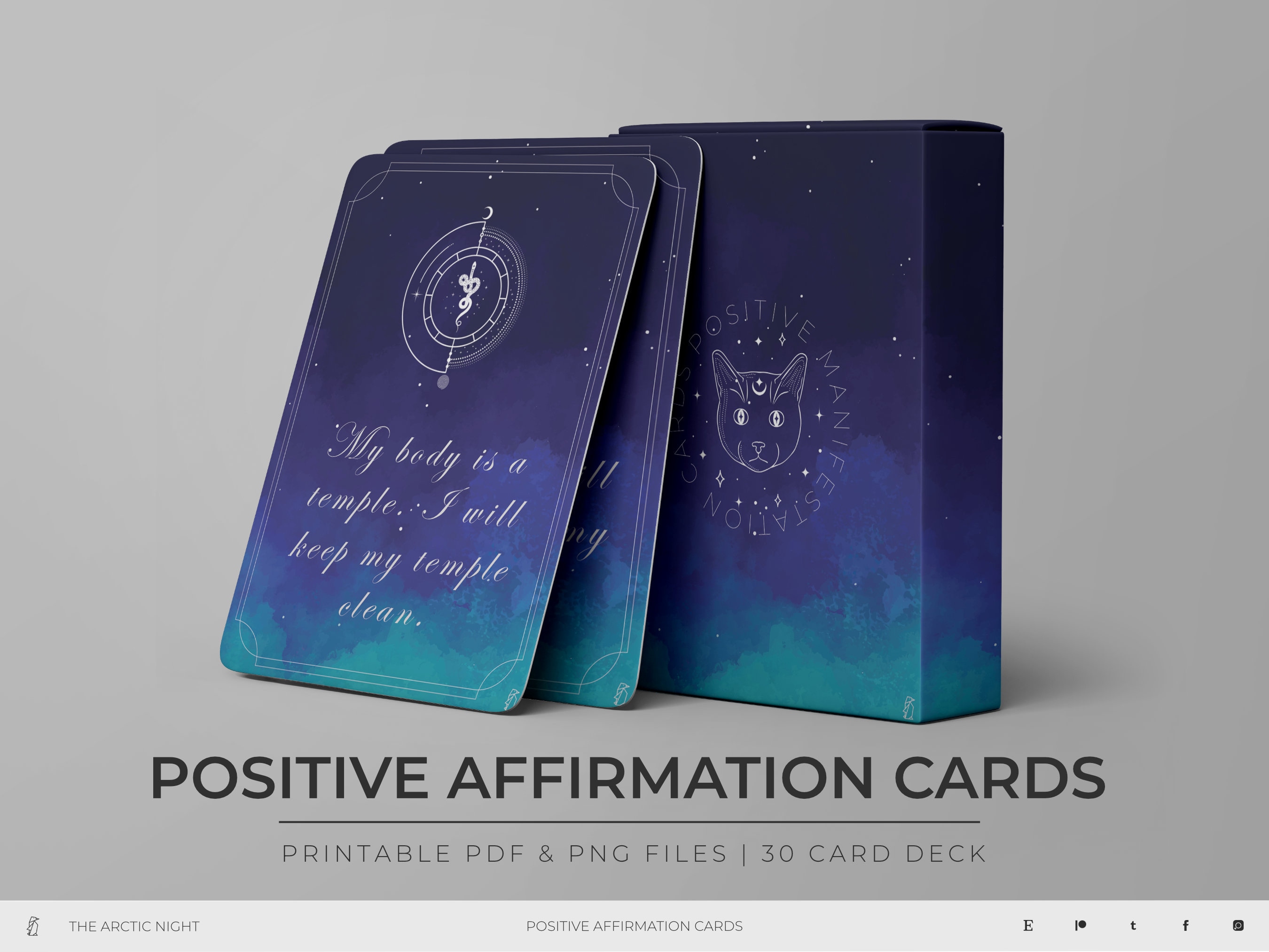 Positive Manifestation Card Deck, Digital Tarot Deck, Affirmation Cards ...