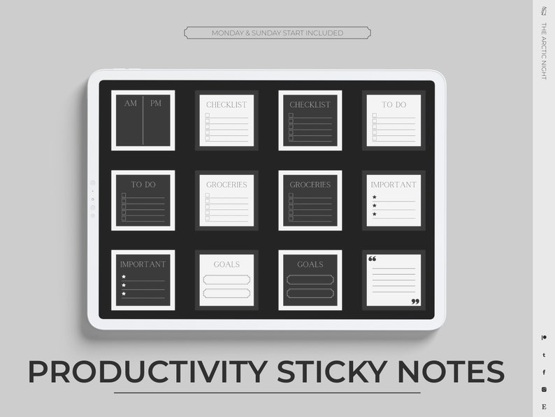 Digital Sticky Notes and Printable Planner Stickers for Goodnotes and ...
