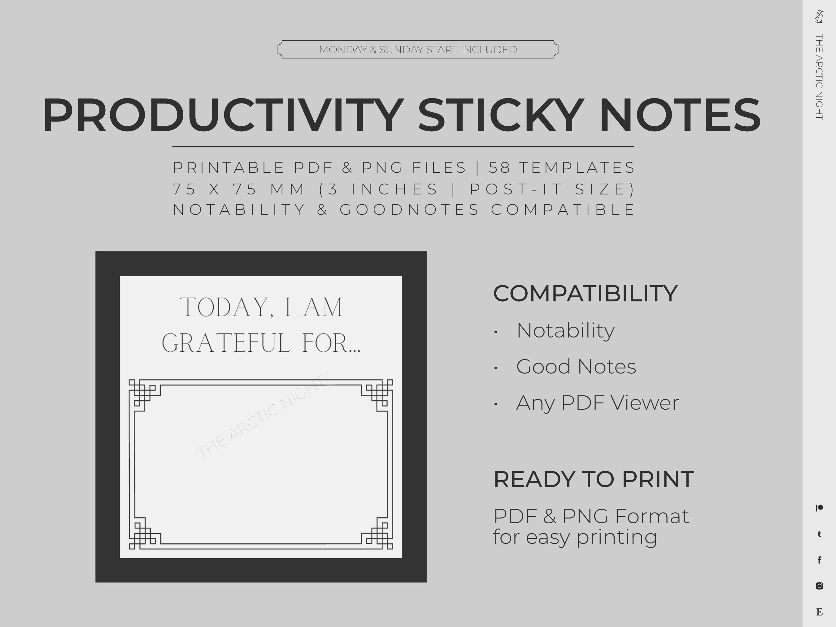 Digital Sticky Notes and Printable Planner Stickers for Goodnotes and ...