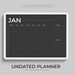 Undated Digital Calendar Planner, Monthly, Hyperlinked, Goodnotes ...