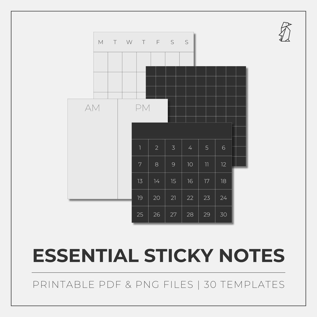 Essential Sticky Notes - Digital and Printable Planner Stickers for ...