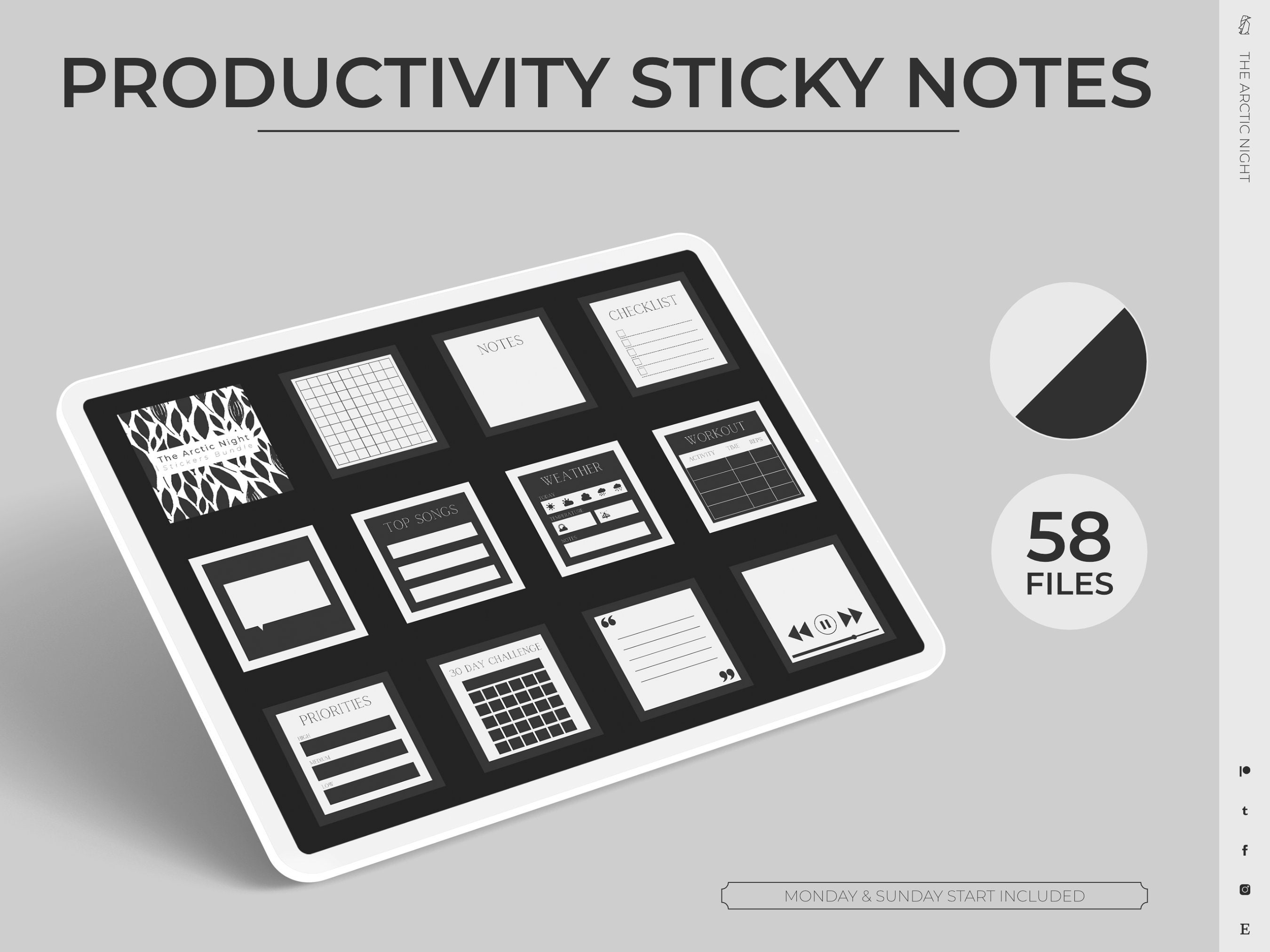Digital Sticky Notes and Printable Planner Stickers for Goodnotes and ...
