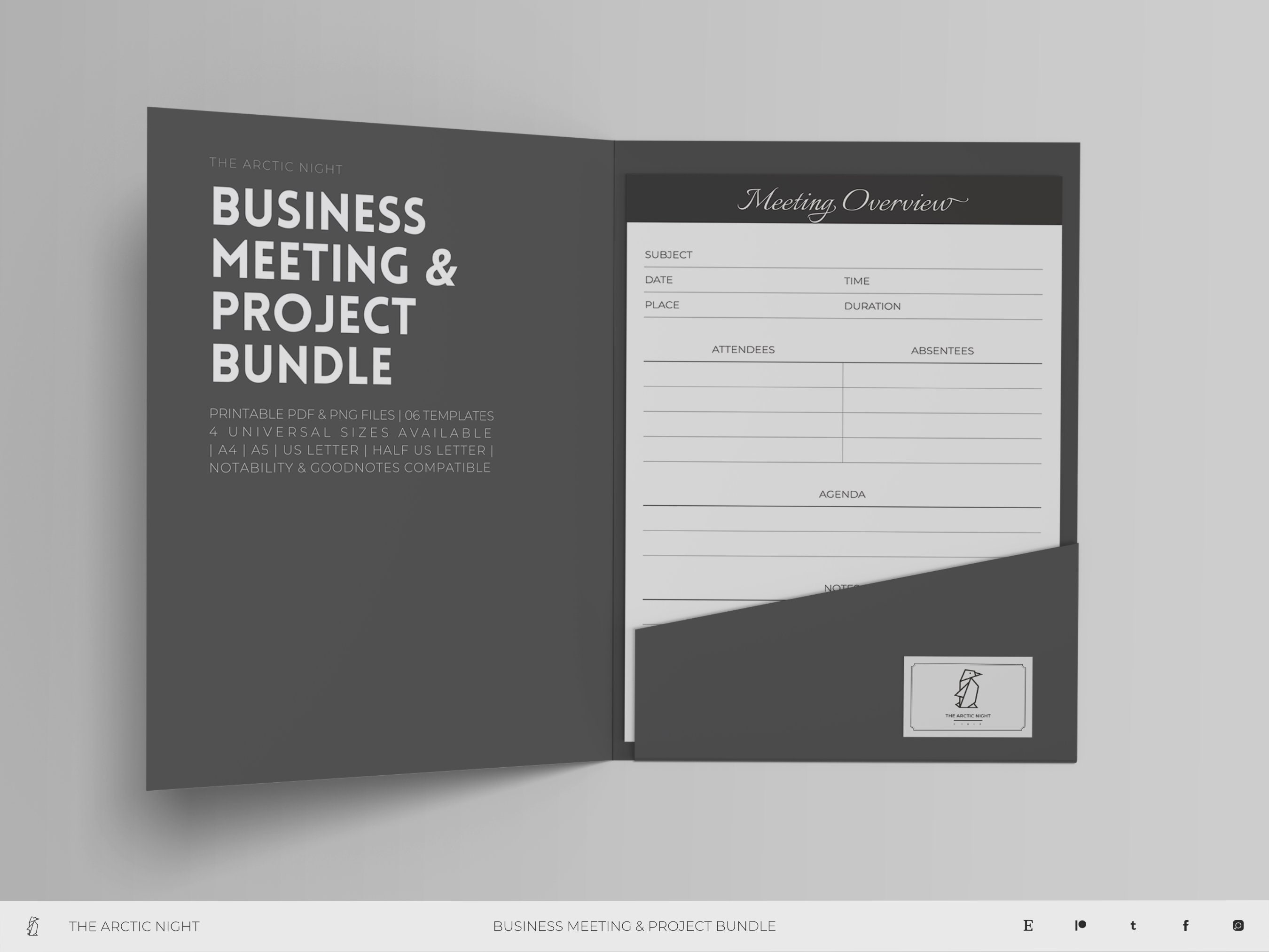 Business Meeting and Project Bundle, A4 A5 US Letter Half US, Printable ...