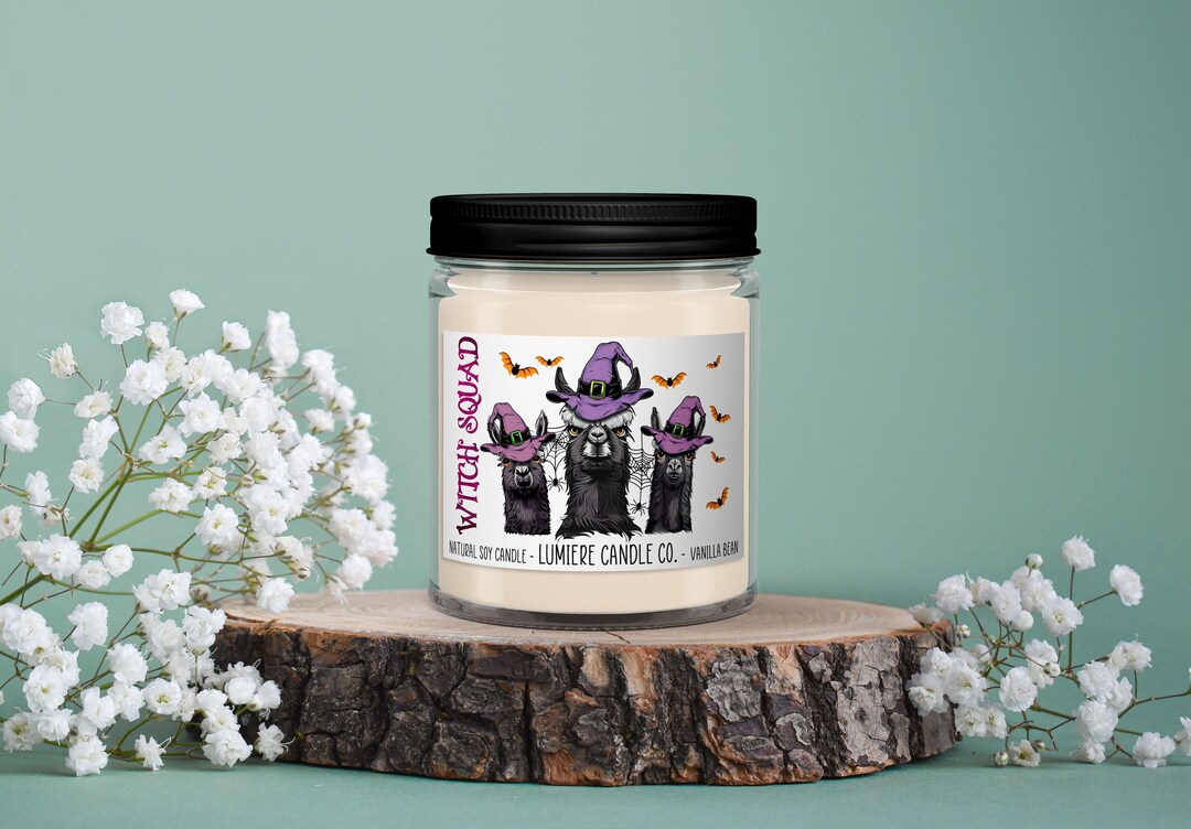 Witch Squad Llama Candle, Halloween Candle, Spooky Season, Witches ...