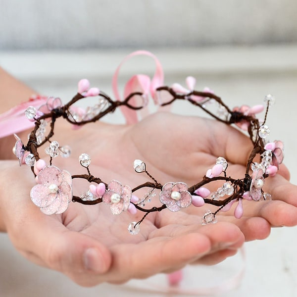 Pink Flower Crown - Etsy