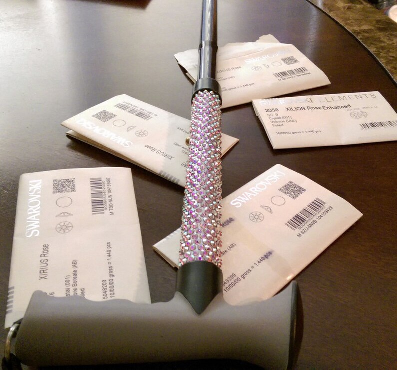 Crystal Walking Cane Shown in Crystal AB Hand Placed Stones on a ...