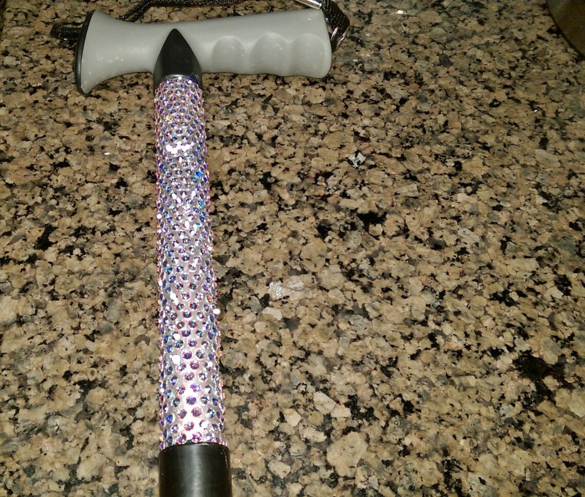 Crystal Walking Cane Shown in Crystal AB Hand Placed Stones on a ...