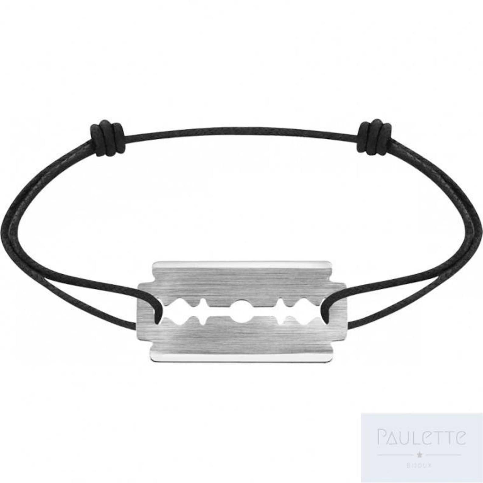 Bracelet Razor Blade in Silver 925 on Cord - Etsy