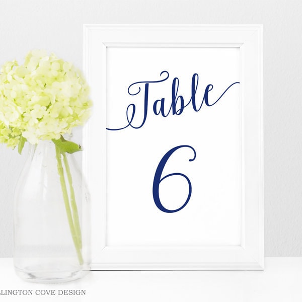 Navy Table Numbers - Etsy