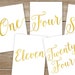 Gold Calligraphy Table Numbers • Wedding Table Signs • Gold Wedding ...