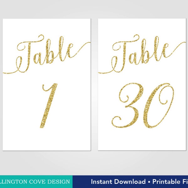 Gold Table Numbers - Etsy