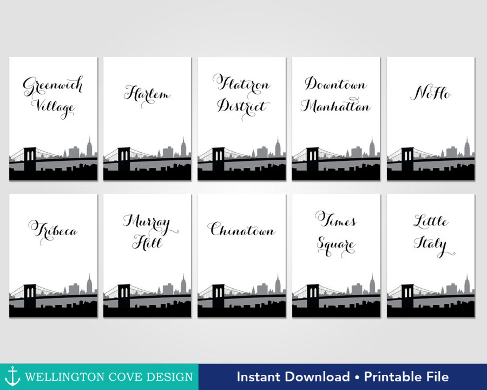 Printable New York City Table Numbers Signs NYC Wedding - Etsy UK