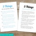 Printable 5 Things Template for Microsoft Word • Engagement Party ...