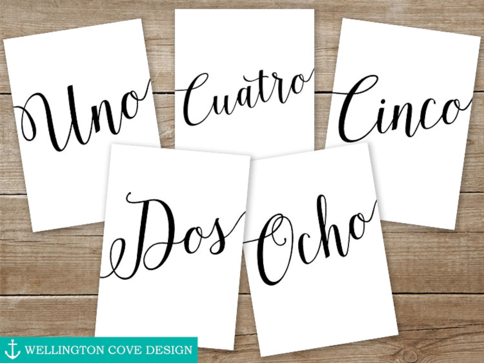 Printable Spanish Table Numbers 1-30 Wedding Español | Etsy