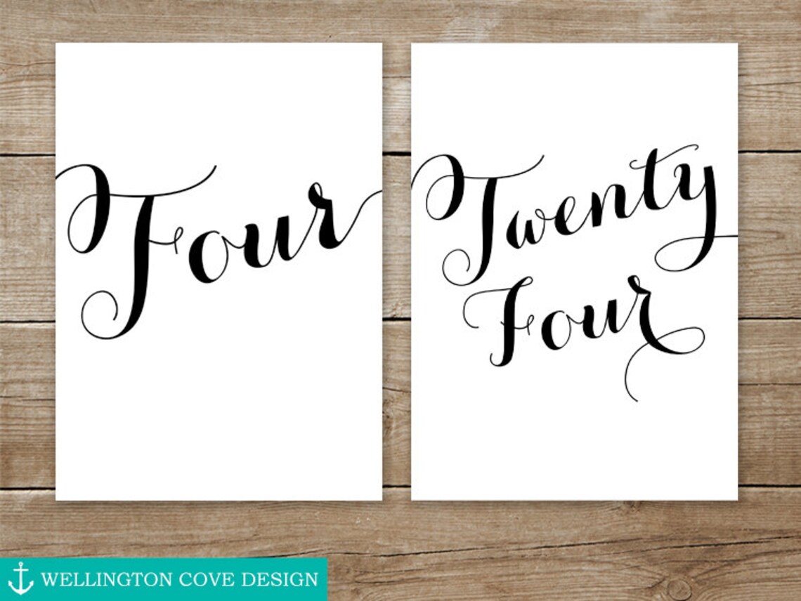Calligraphy Table Numbers 1-30 Printable Instant Download - Etsy
