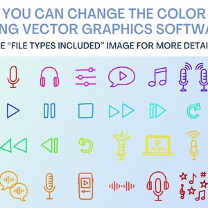 24 Hand Drawn Podcast Icons Set • SVG PNG Clip Art Doodle Style Icon ...