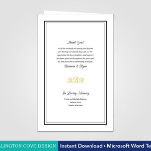 Wedding Rings Ceremony Program Template for Microsoft Word • Printable ...