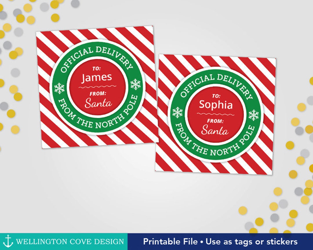 Printable Christmas Gift Tags Official Delivery From the North Pole ...