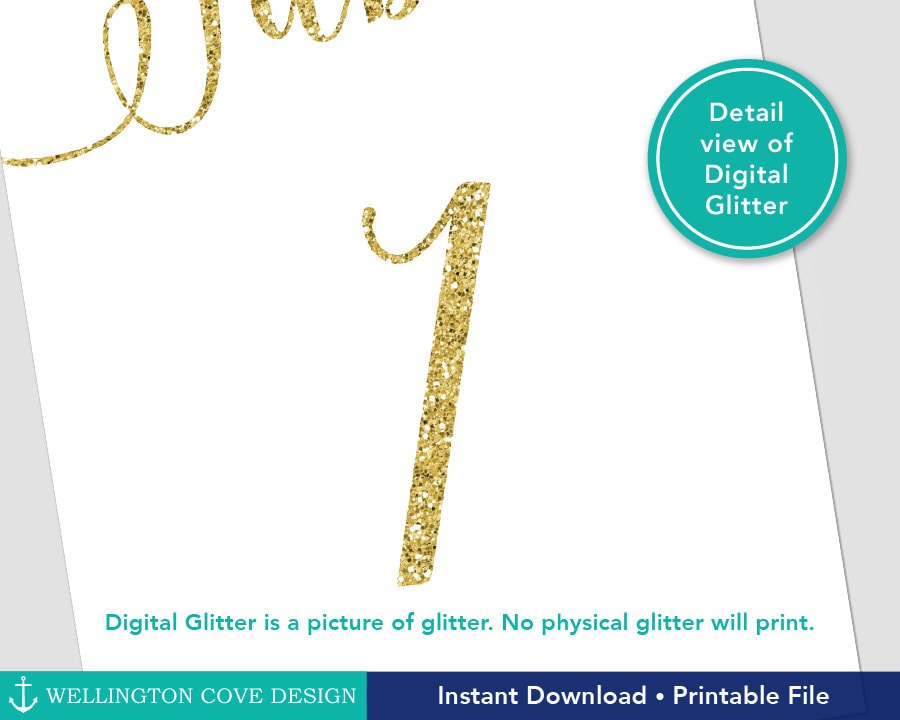 Printable Gold Glitter Table Numbers 1-30 • Gold Wedding Table Numbers ...
