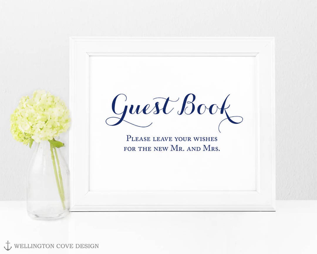 Wedding Guest Book Sign Printable • Sign Our Guest Book • Please Leave ...