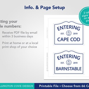 Cape Cod Printable Table Signs • Cape MA Towns & Villages Road Signs ...