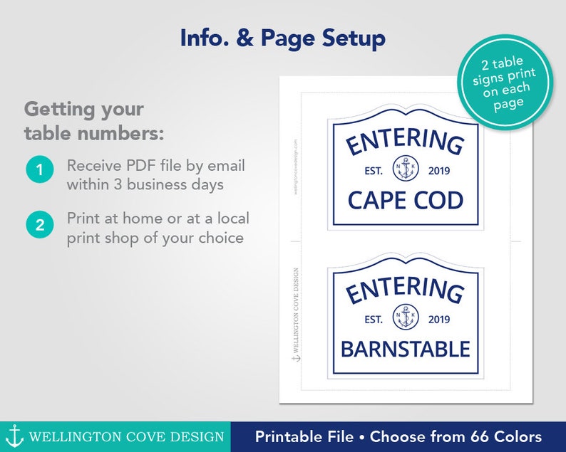 Cape Cod Printable Table Signs • Cape MA Towns & Villages Road Signs ...