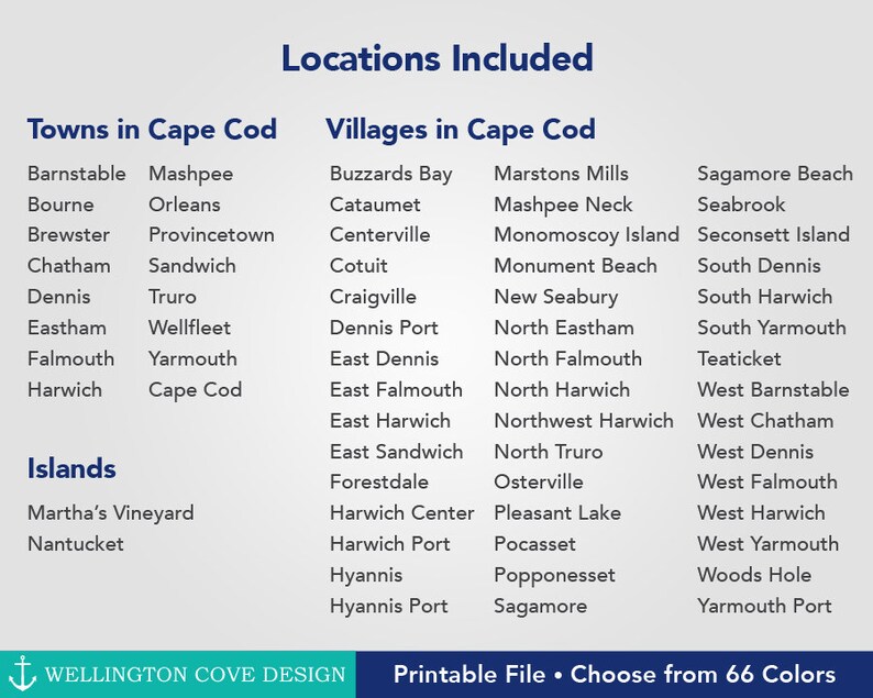 Cape Cod Printable Table Signs • Cape MA Towns & Villages Road Signs ...