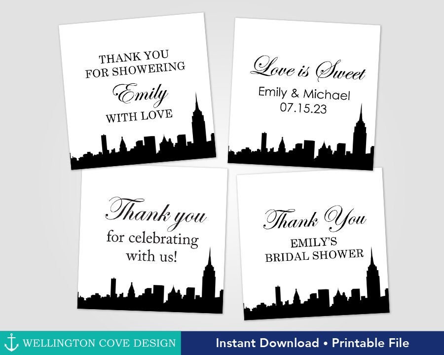 Printable NYC Favor Tags • New York City Theme • DIY Editable Template ...