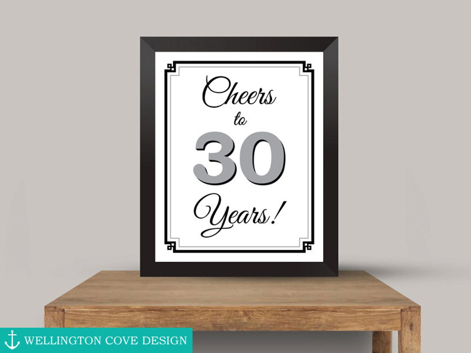 Printable Cheers to 30 Years Sign 30th Birthday Sign 30th Anniversary ...