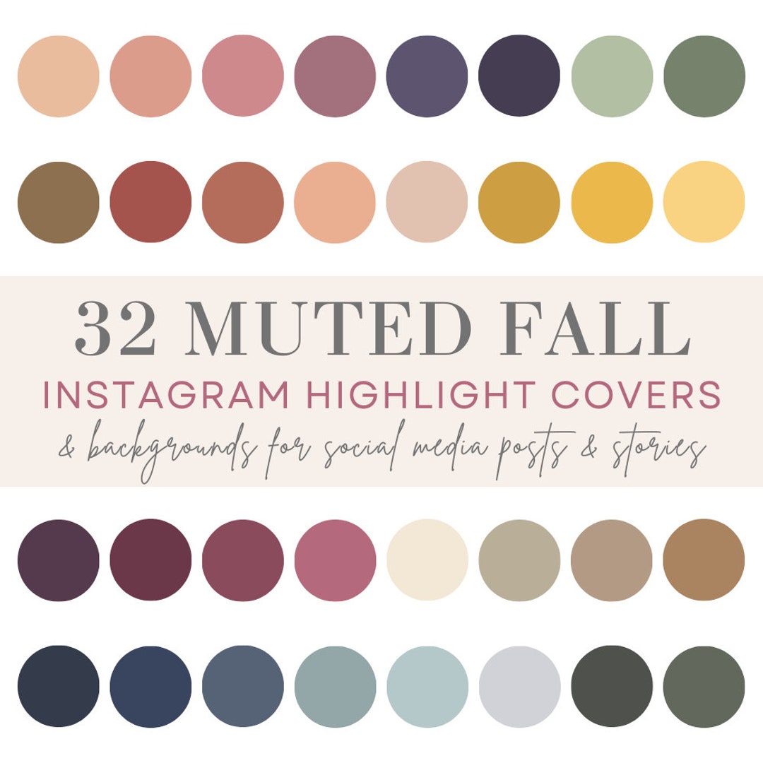 32 Muted Fall Color Palette Graphics for Instagram Highlight Covers ...