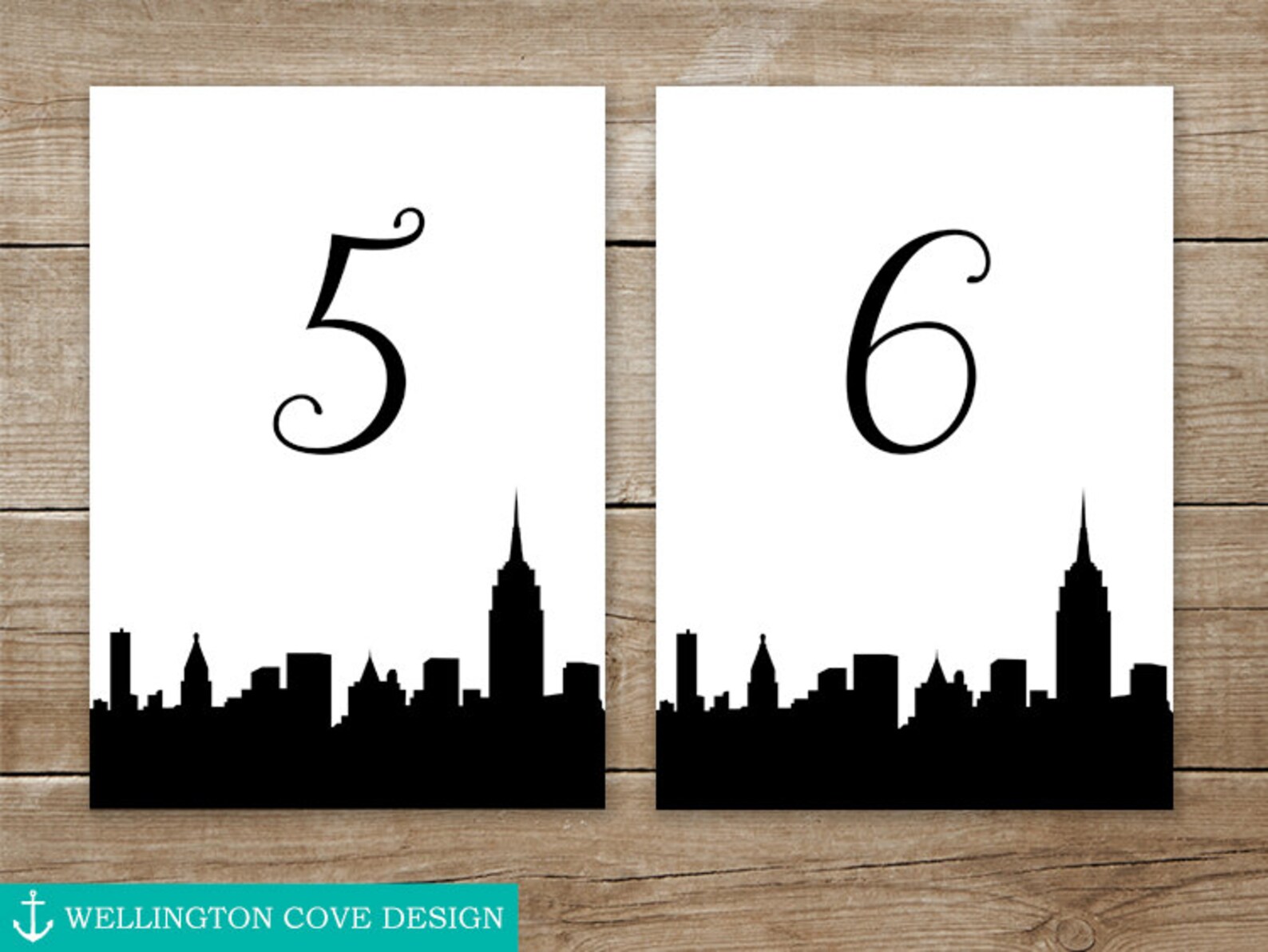 NYC Skyline Table Numbers 1-30 for Wedding or Event • Printable DIY ...