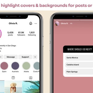 32 Muted Fall Color Palette Graphics for Instagram Highlight Covers ...