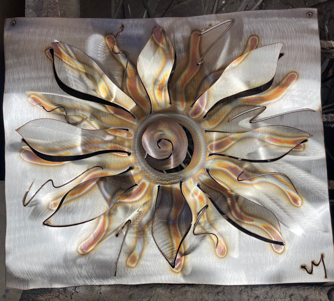 Stainless Steel Sun - 15x15 Stainless Steel Metal Wall-hanging. Perfect ...