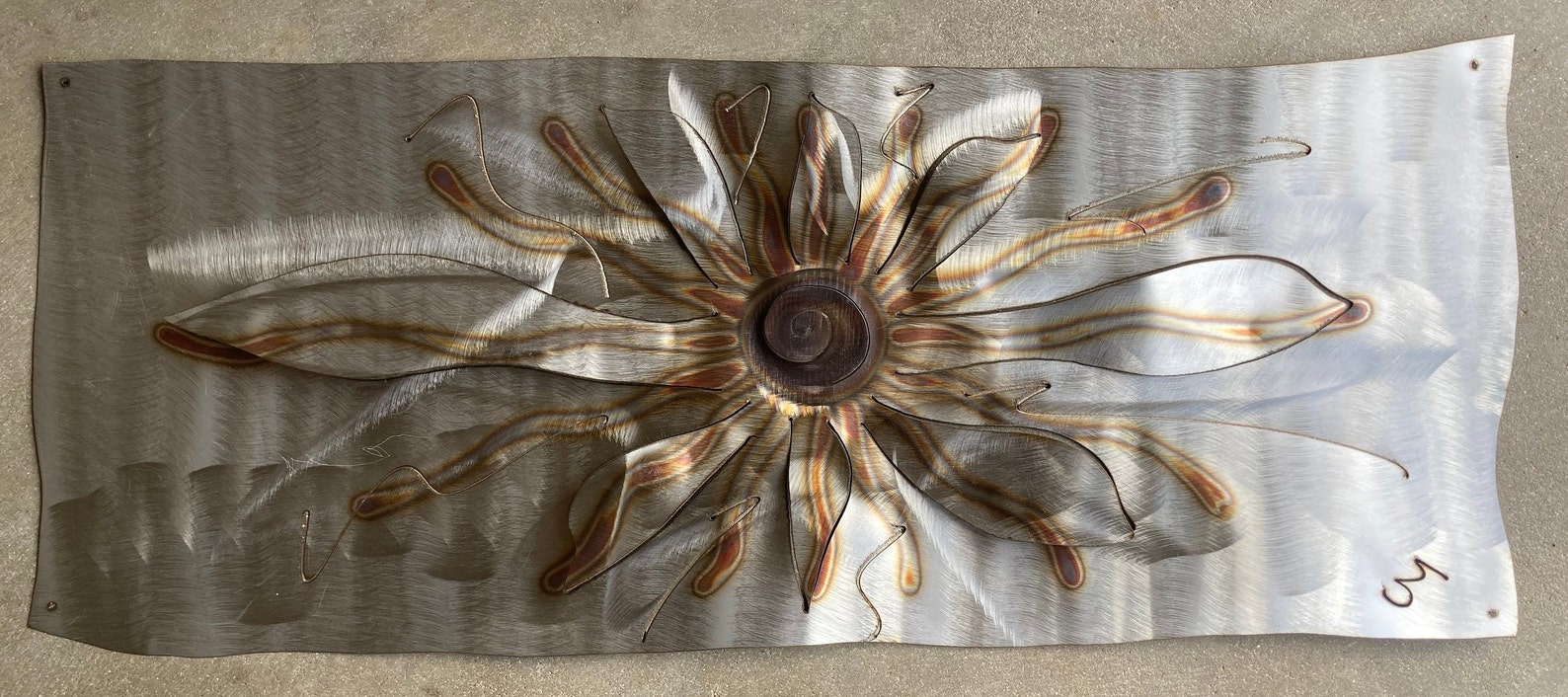 Stainless Steel Sun - 30"x15" - Stainless Steel Metal Wall-hanging ...