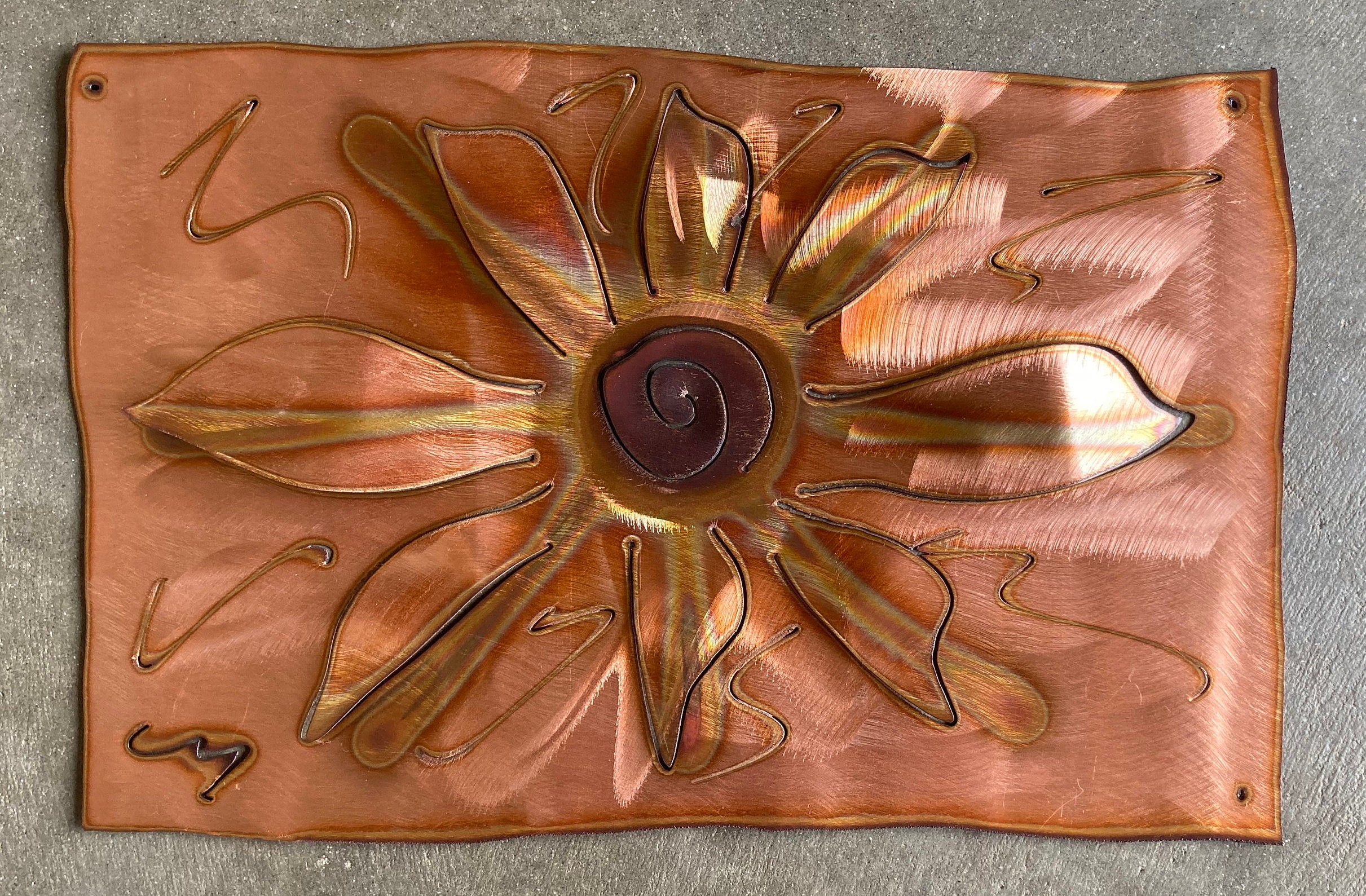 Copper Sun 15x30 Nature Inspired Copper Metal - Etsy