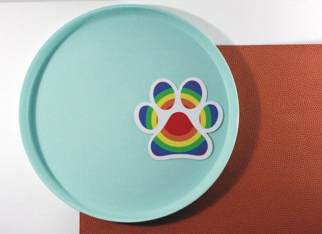 Rainbow Pride Paw Print Sticker - Waterproof Cute - Dog Decal - Pet ...