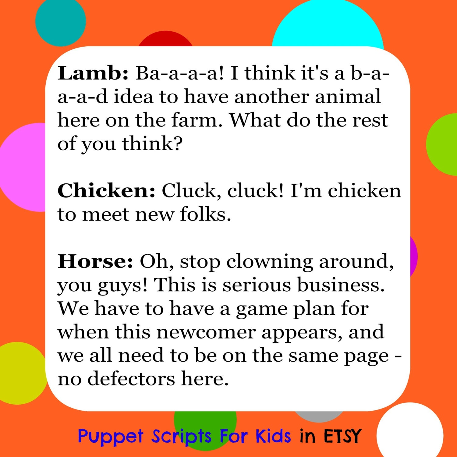 4 Printable Plays! FREE Character Templates Included! - Etsy