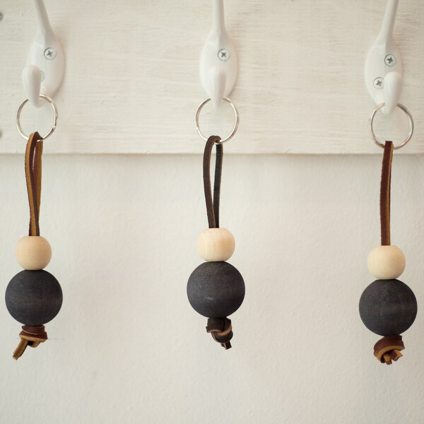 Wooden Ball Keychain - Etsy