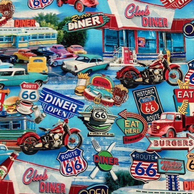 Route 66 Fabric - Etsy
