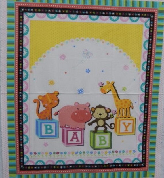 Zoo Animals Panel 36 x45 Visual Arts Dyeing & Batik Fabric etna.com.pe