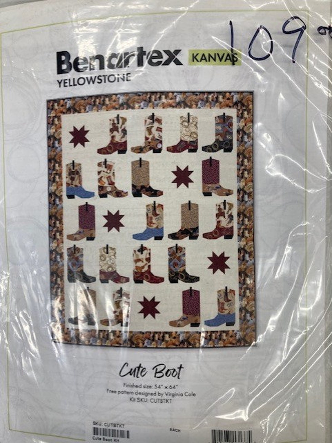 Benartex Yellowstone Cute Boot Quilt Kit Including Pattern - Etsy