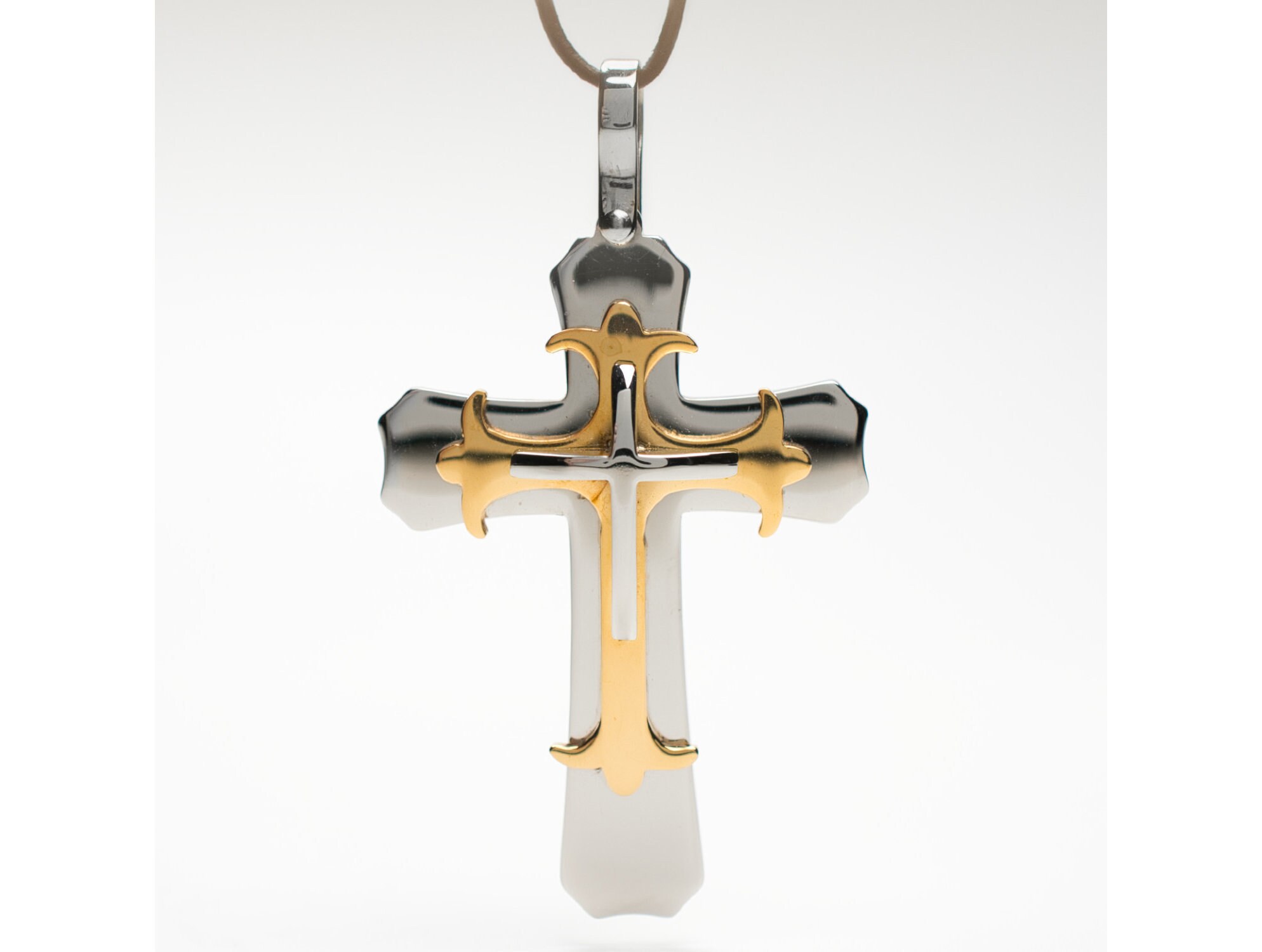 Triple Cross Stainless Steel Pendant - Etsy