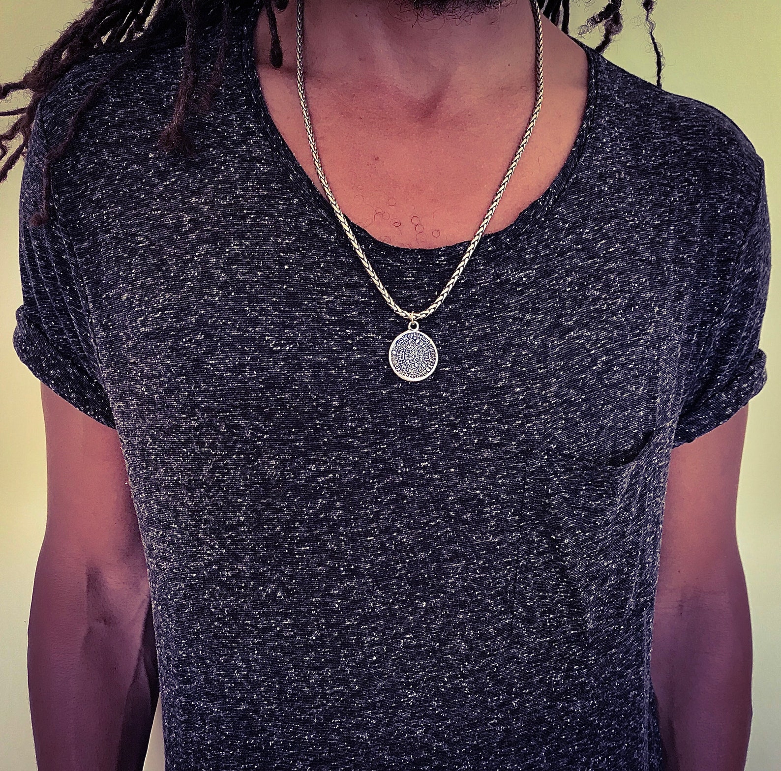 Silver Necklace for Men, Coin Necklace, Ancient Necklace, Boho Jewelry ...