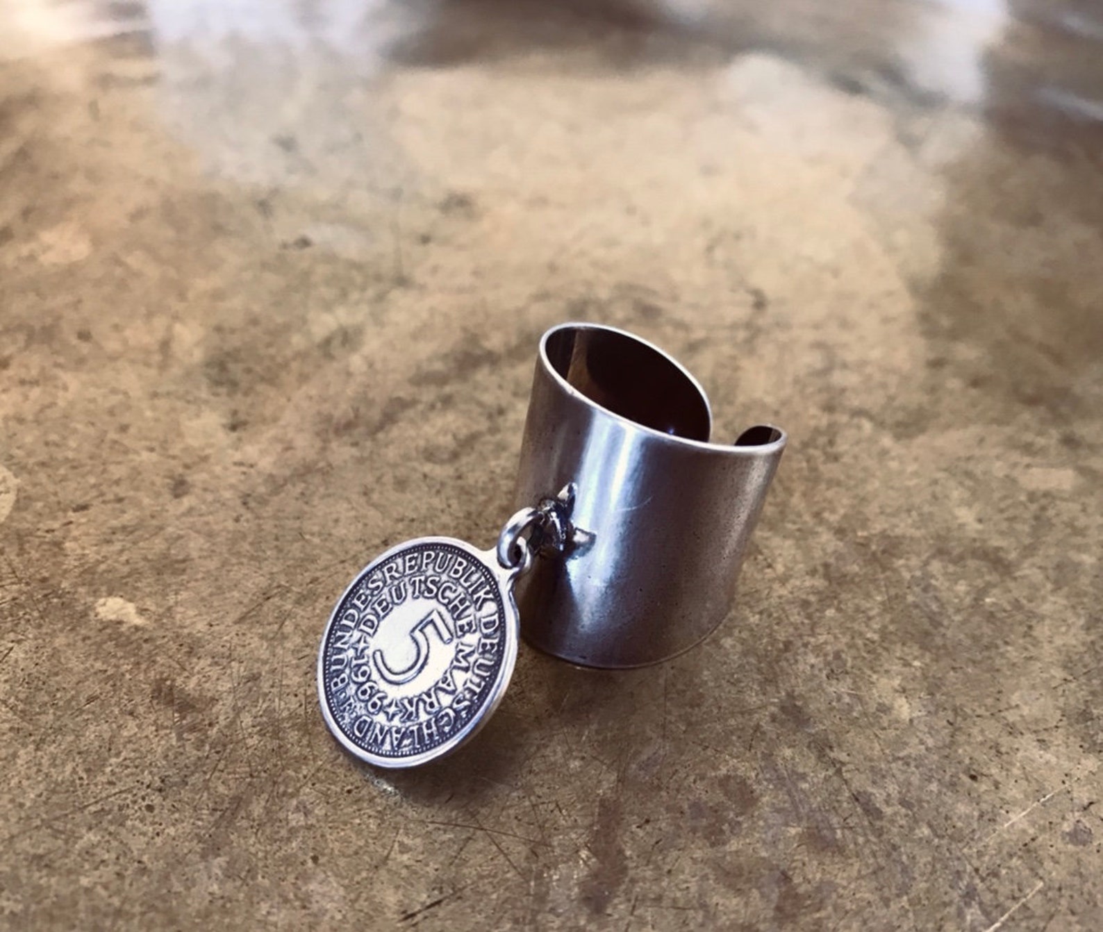 Coin Ring Dangle Charm Ring Adjustable Ring Cuff Ring Open | Etsy